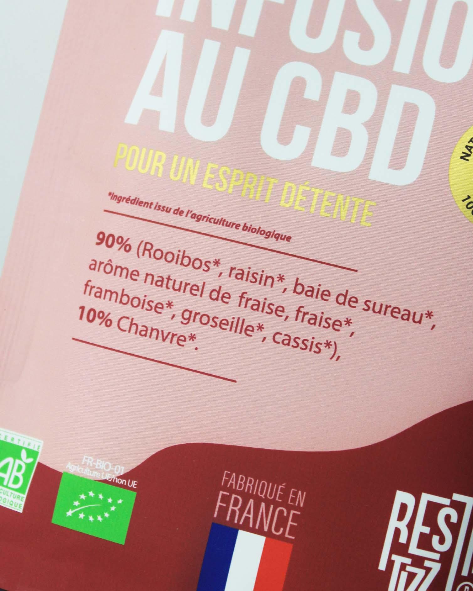 Rooibos bio au CBD et fruits rouges - 50 g